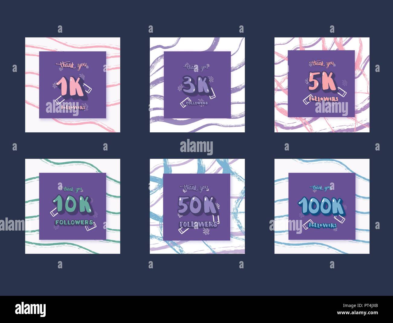 Set Of Social Media Templates Banners With Decoration For Internet