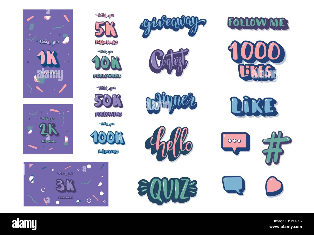 Set of social media templates and elements. Banners and decoration for ...