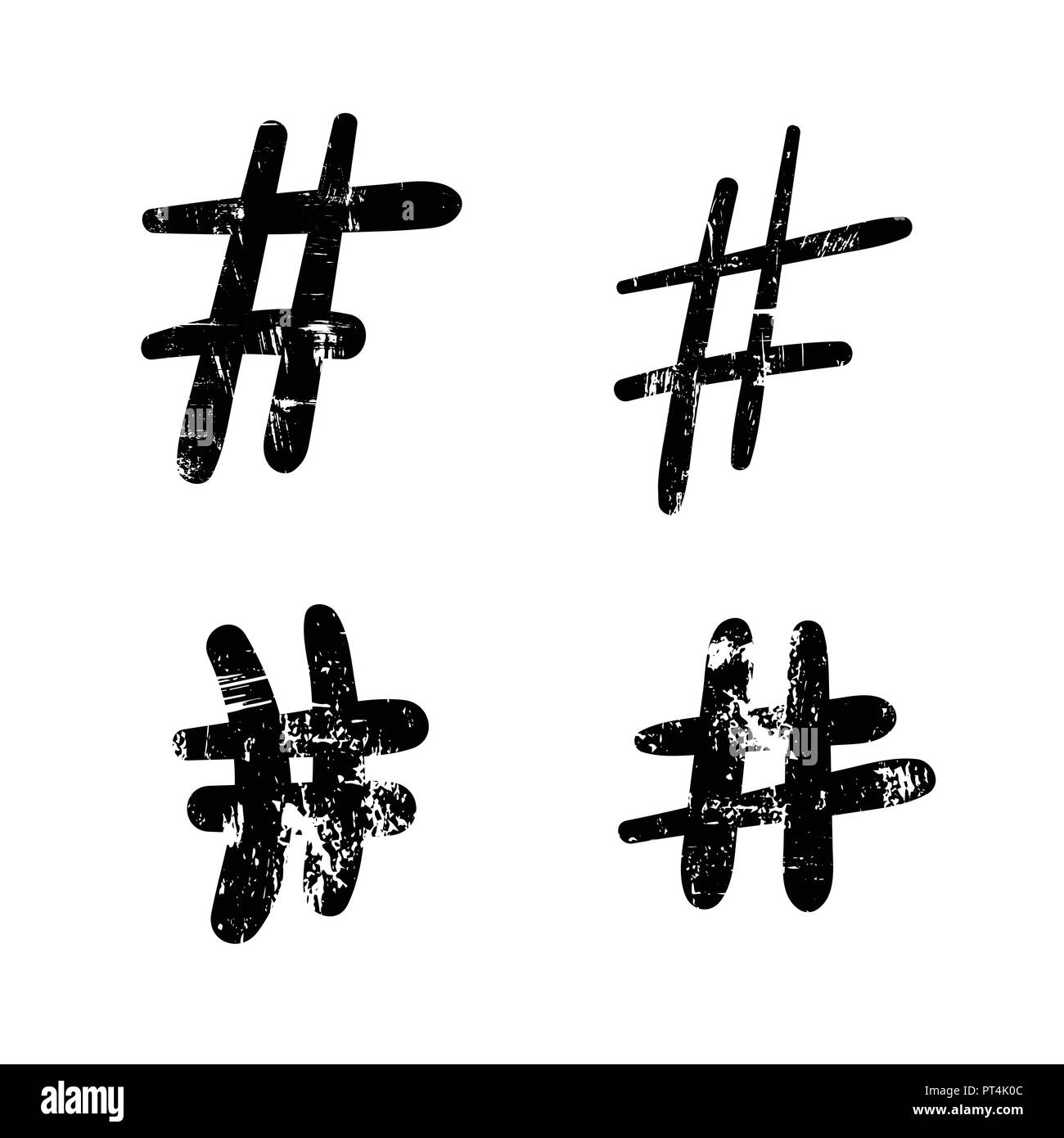 Vector set of hashtag signs. Element for social media networks Stock ...