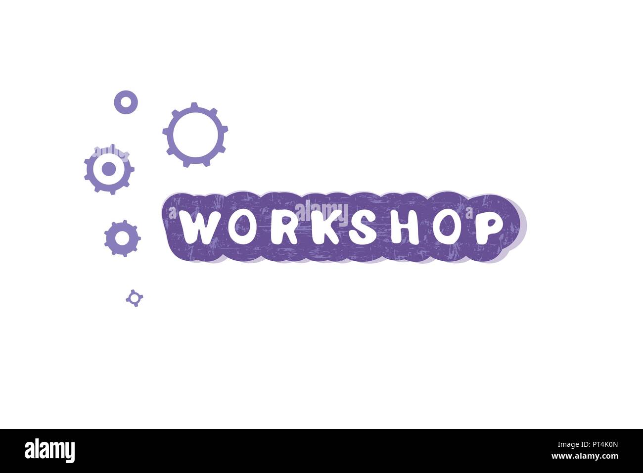 Workshop announcement composition. Template with handwritten lettering ...