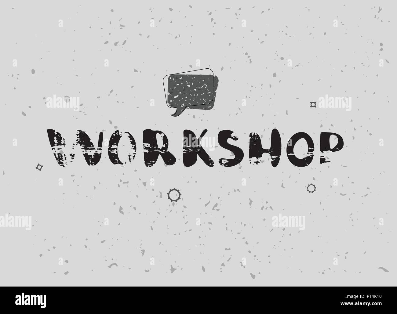 Workshop announcement composition. Template with handwritten lettering ...