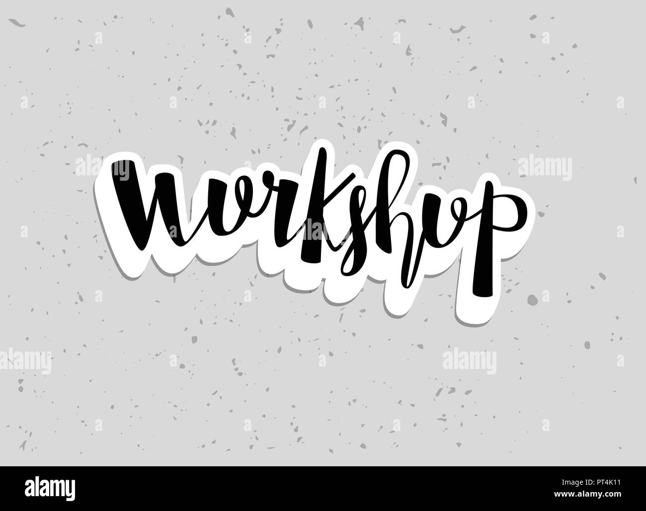 Workshop announcement composition. Template with handwritten lettering ...