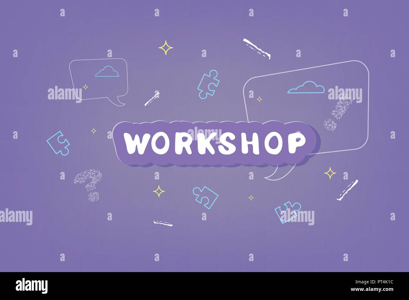 Workshop announcement composition. Template with handwritten lettering ...