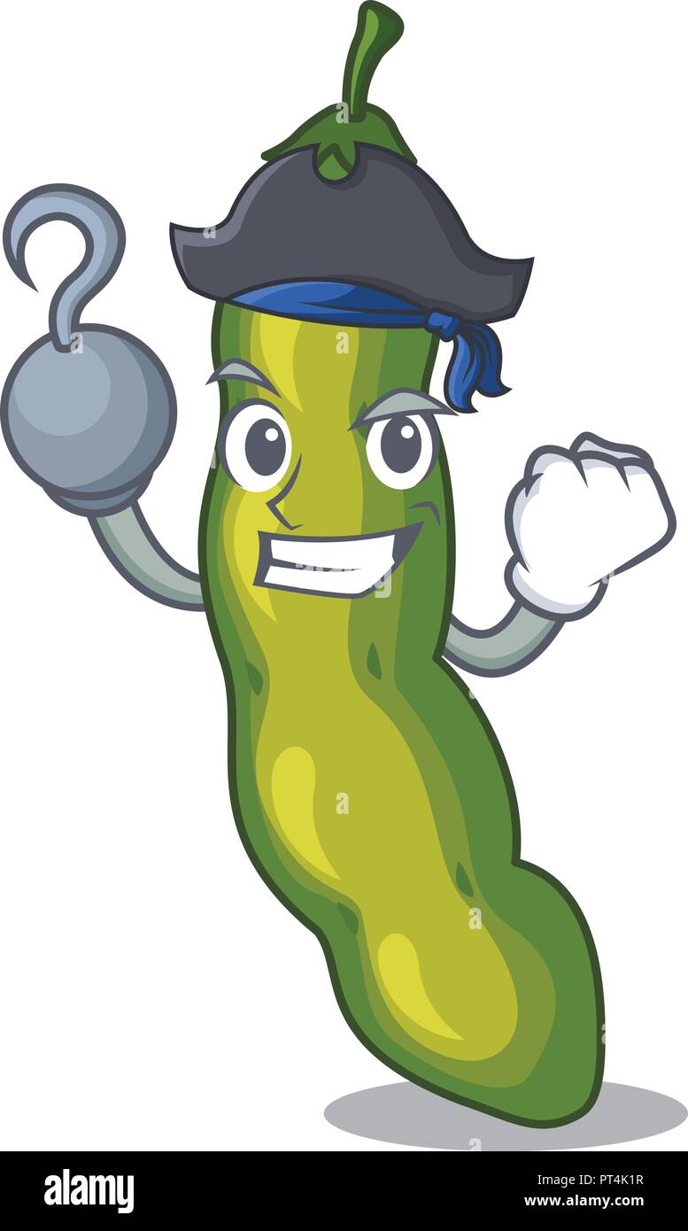 Pirate character green beans in wooden plate Stock Vector Image & Art ...