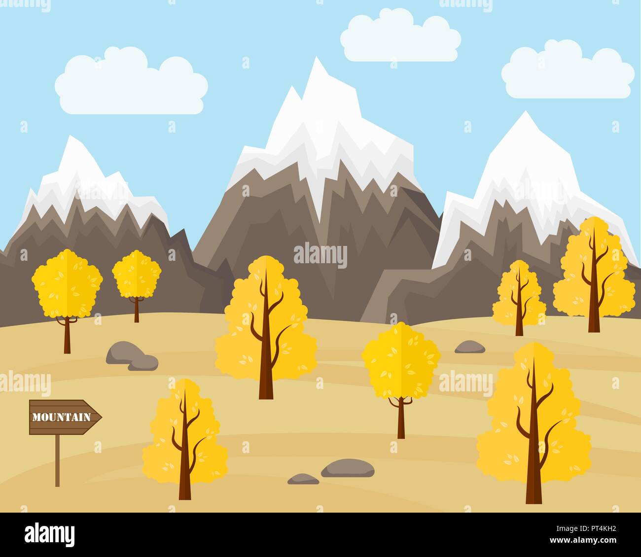Background fall trees mountains Stock Vector Images - Alamy
