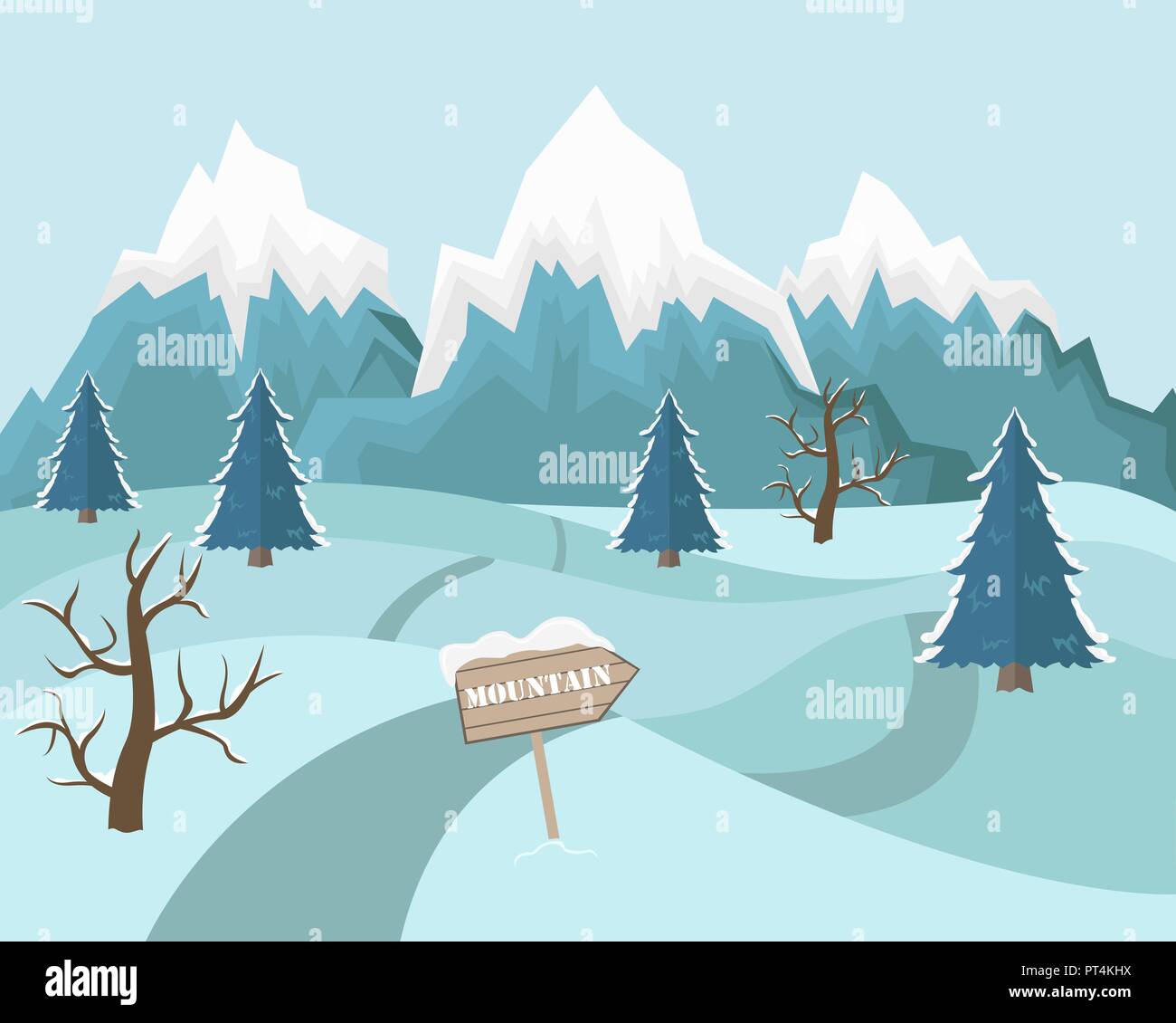 Snow Mountain Cartoon Design Stock Photos & Snow Mountain Cartoon ...