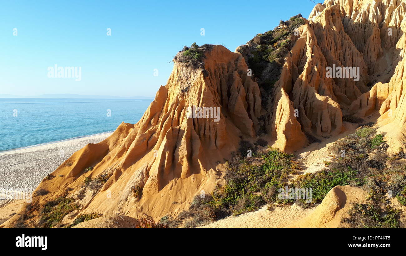 The placid Atlantic Alentejo coast in the Comporta region of Portugal ...
