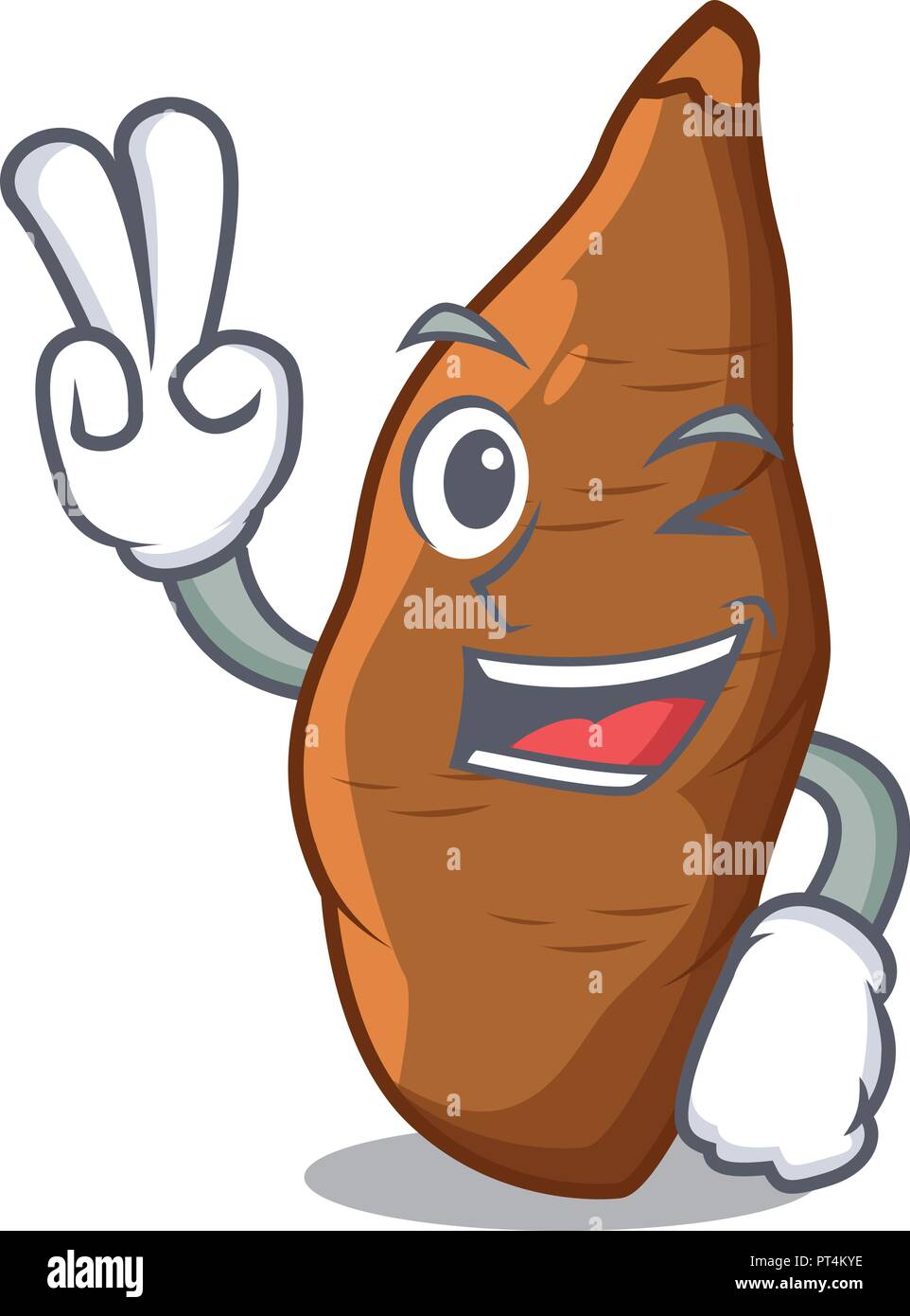 Two finger cassava root on the plate cartoon Stock Vector Image & Art ...