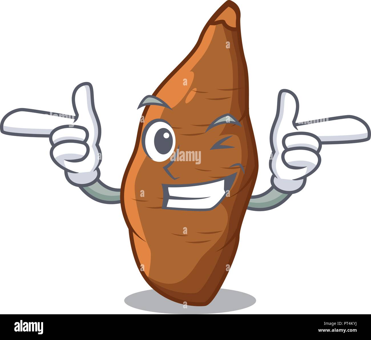 Wink cassava root on the plate cartoon Stock Vector Image & Art - Alamy