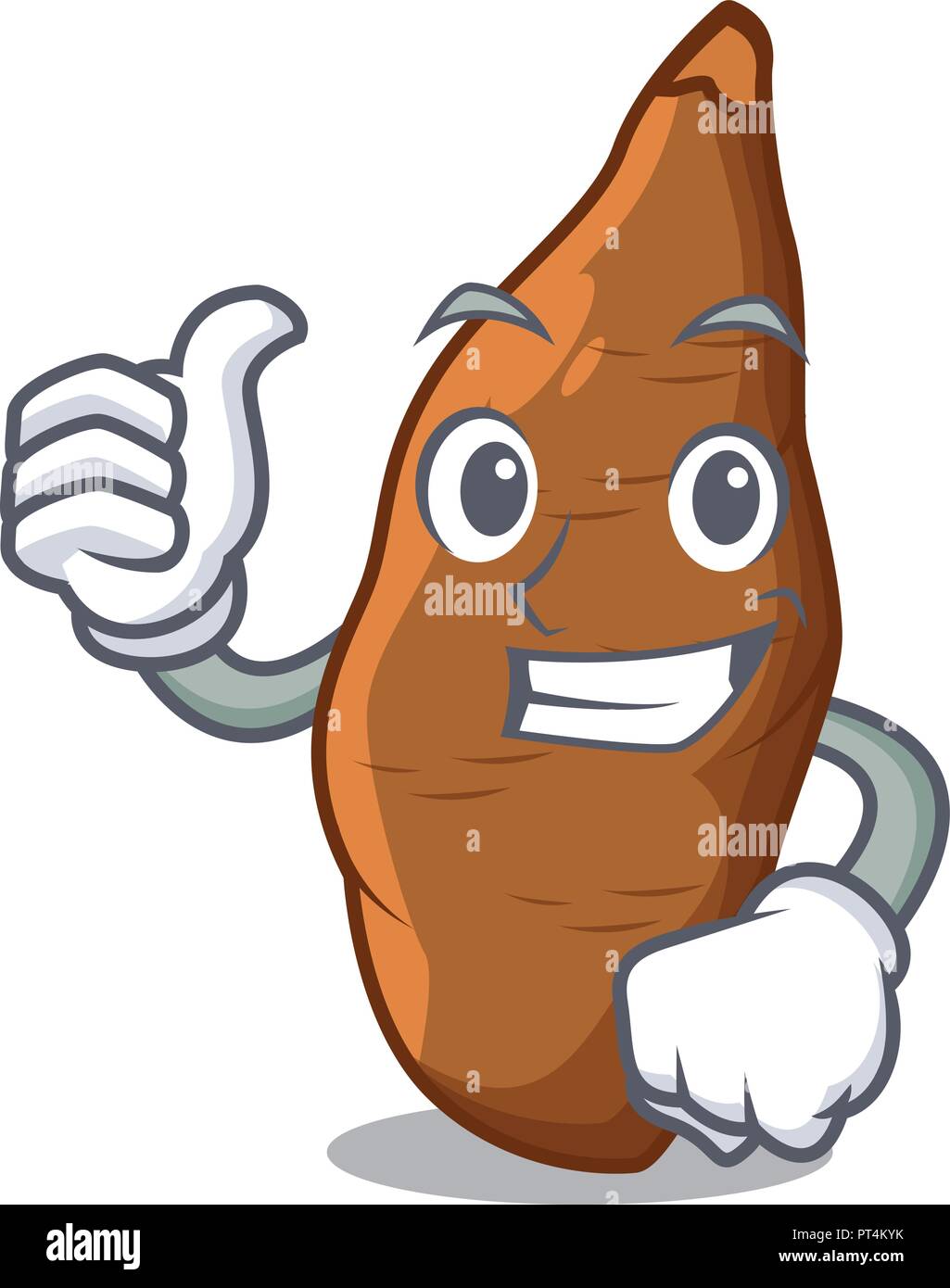 Thumbs up cassava root on the plate cartoon Stock Vector Image & Art ...