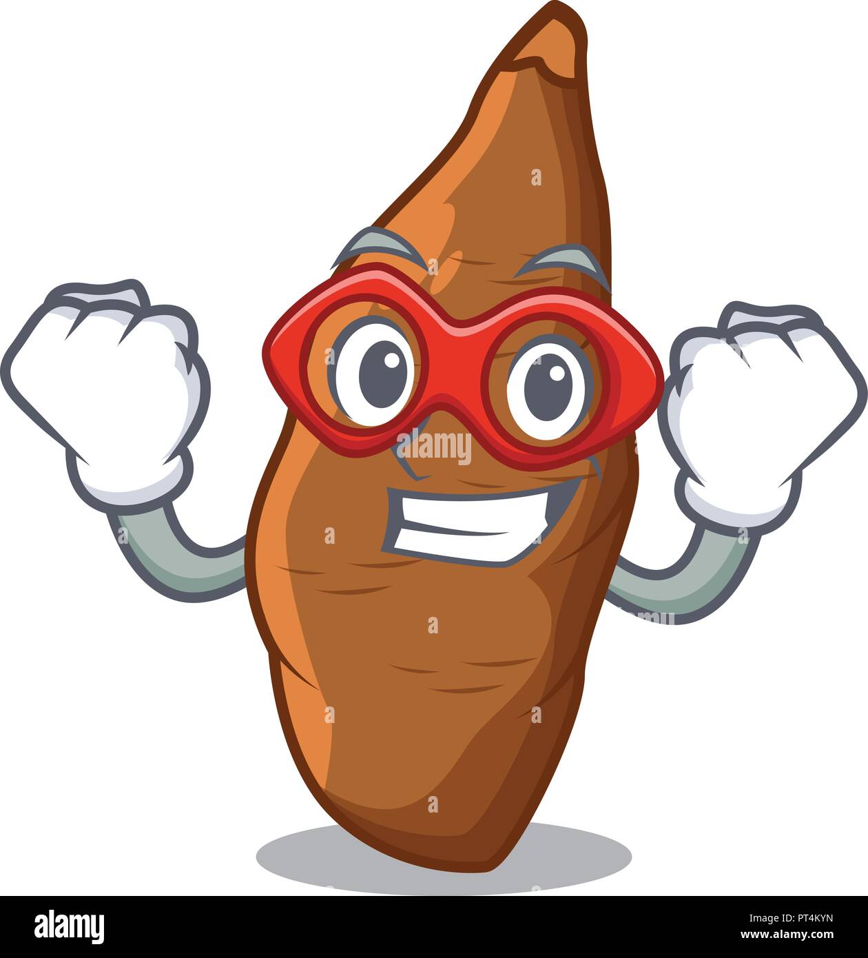 Super hero cassava root on the plate cartoon Stock Vector Image & Art ...