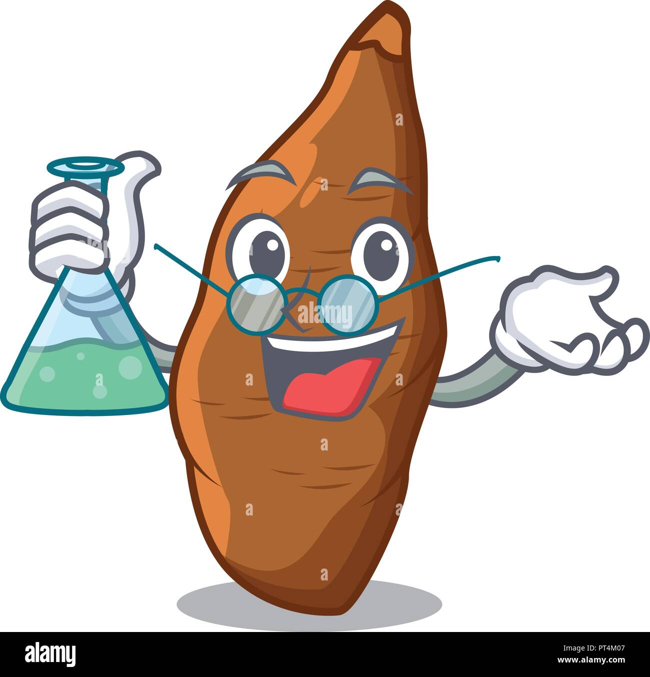 Professor cassava root on the plate cartoon Stock Vector Image & Art ...