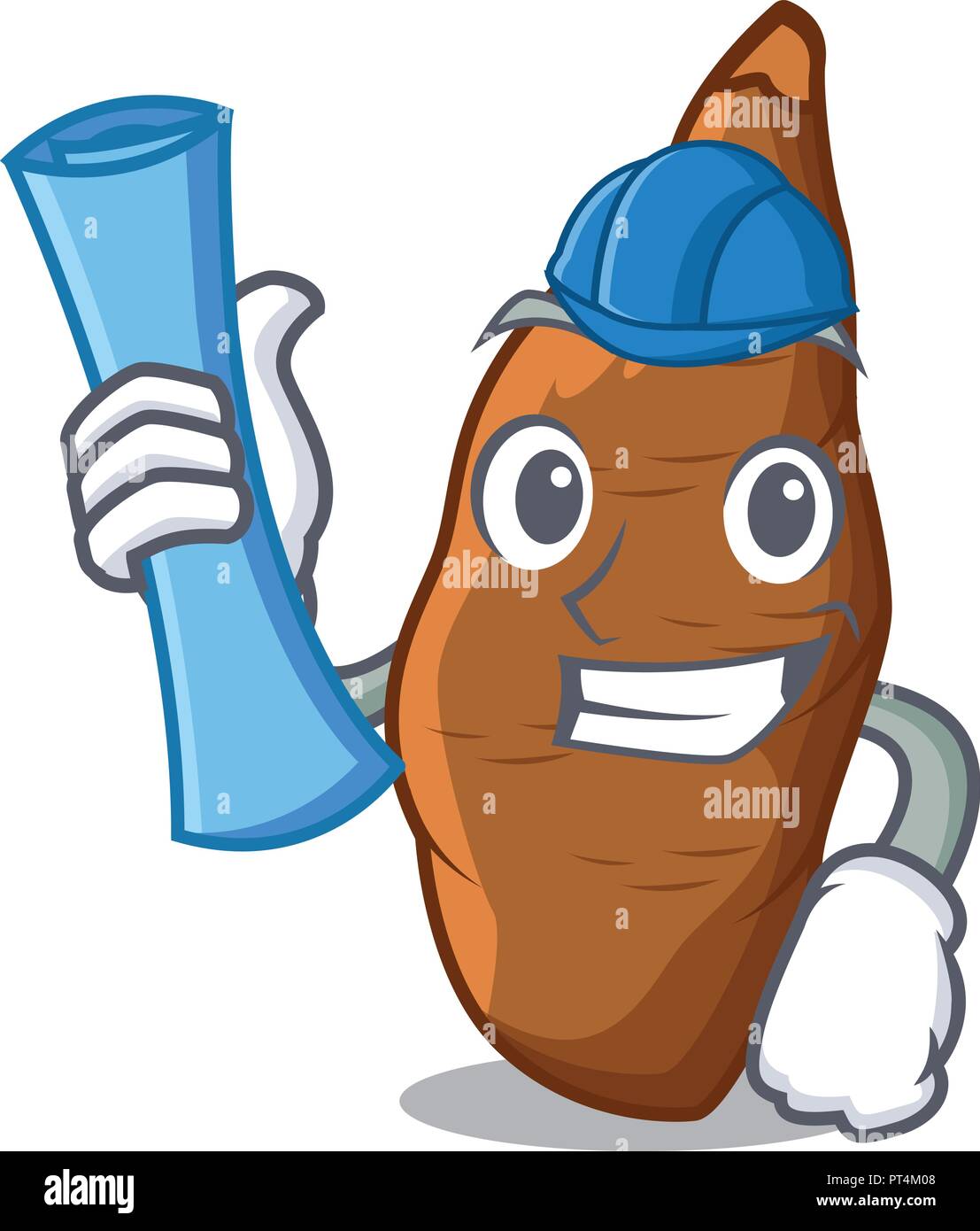 Architect cassava root on the plate cartoon Stock Vector Image & Art ...