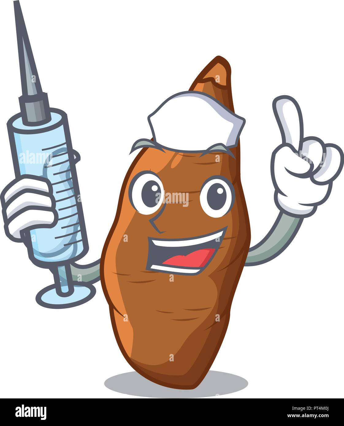 Nurse cassava root on the plate cartoon Stock Vector Image & Art - Alamy