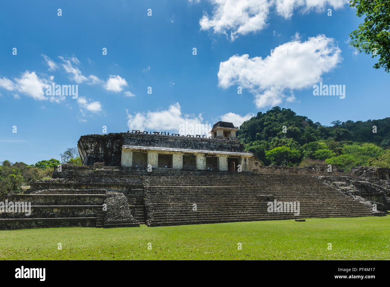Palace structure at Palenque ruins, Mexico Stock Photo - Alamy