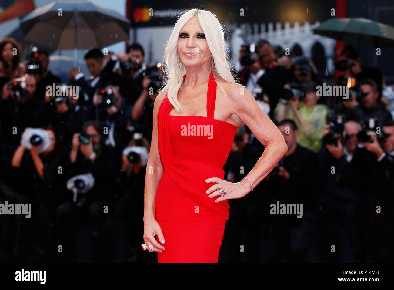 VENICE, ITALY - AUGUST 31: Donatella Versace attends the premiere of ...