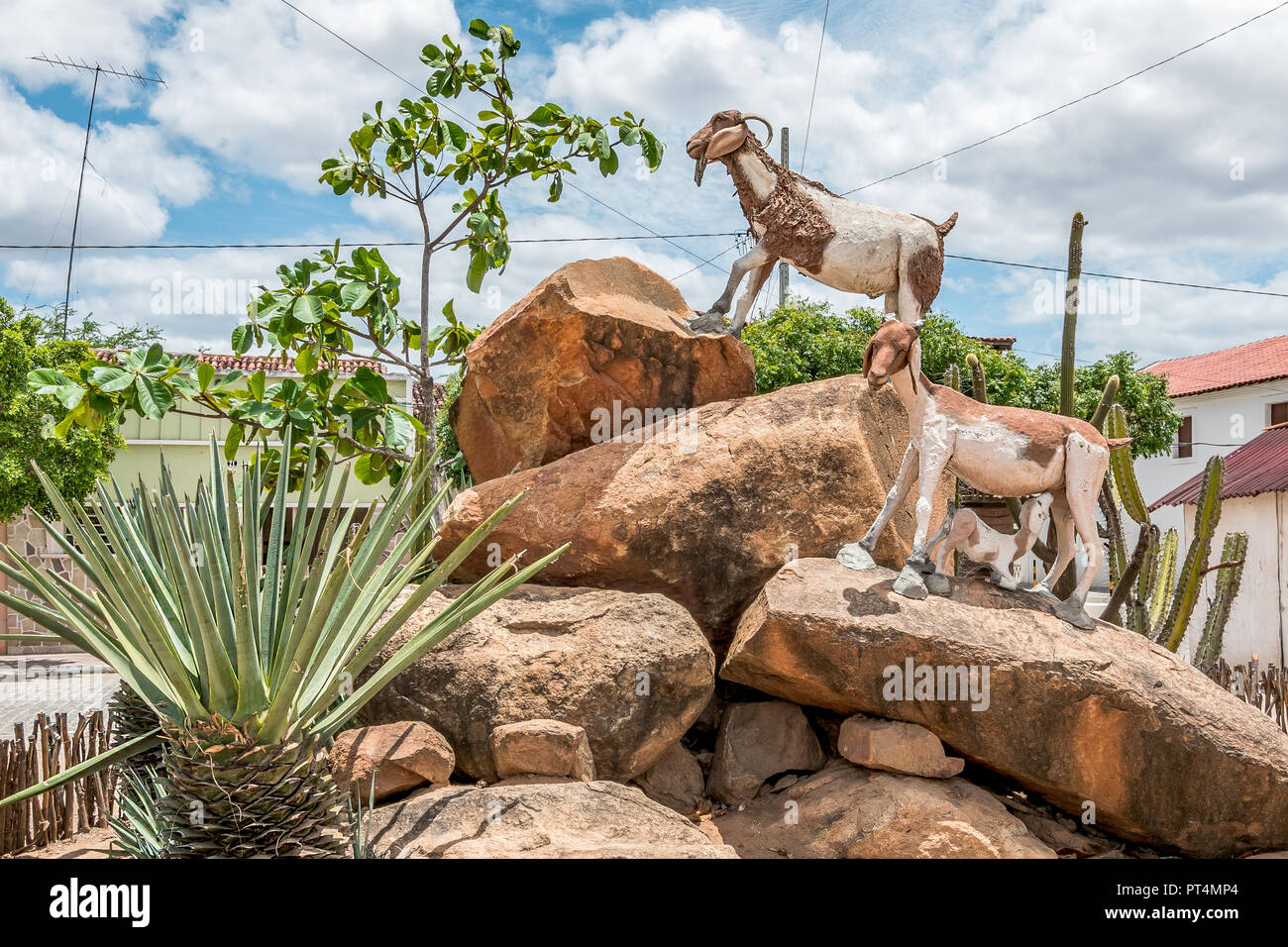 Cabaceiras, Paraíba, Brazil - February, 2018: town square view at ...
