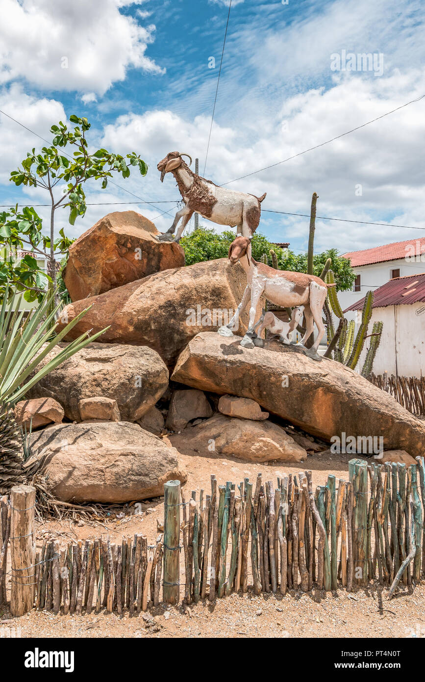 Cabaceiras, Paraíba, Brazil - February, 2018: town square view at ...