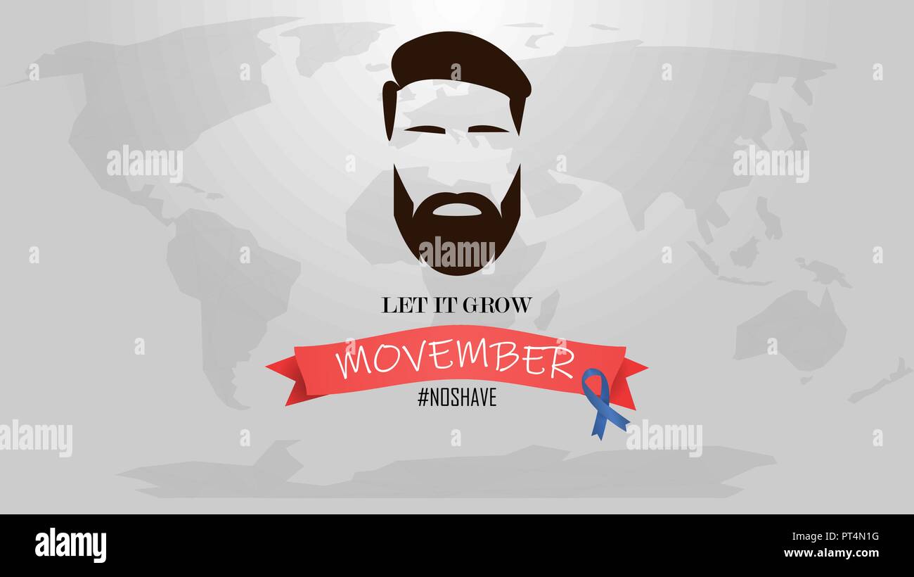 Movember - Prostate Cancer and Man Health Issues Awareness Month. Man ...