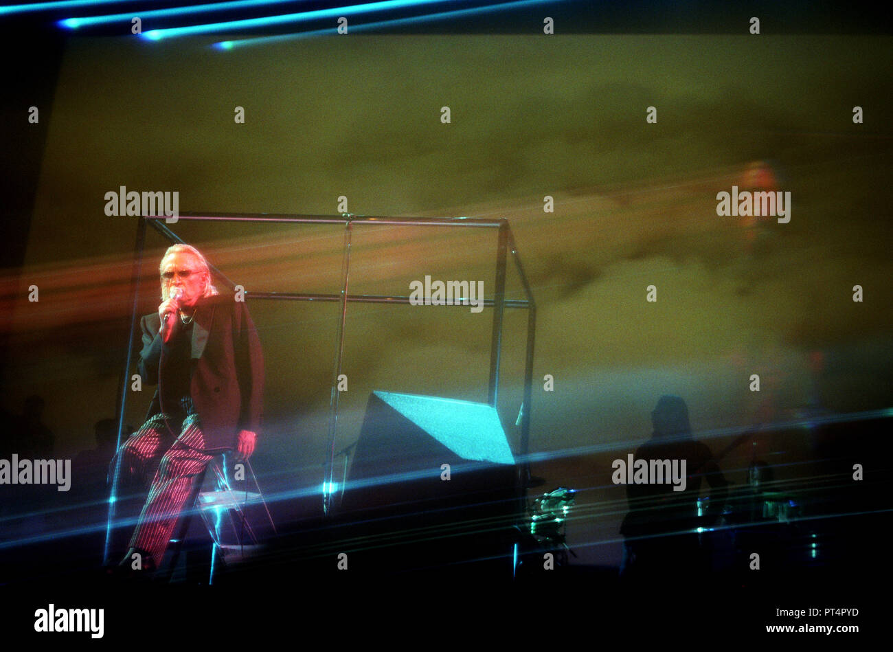 concert of the French singer Christophe at the Olympia theatre in Paris ...