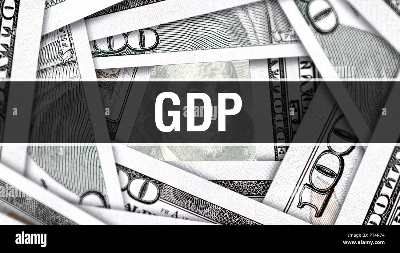 GDP Closeup Concept. American Dollars Cash Money,3D rendering. GDP at ...