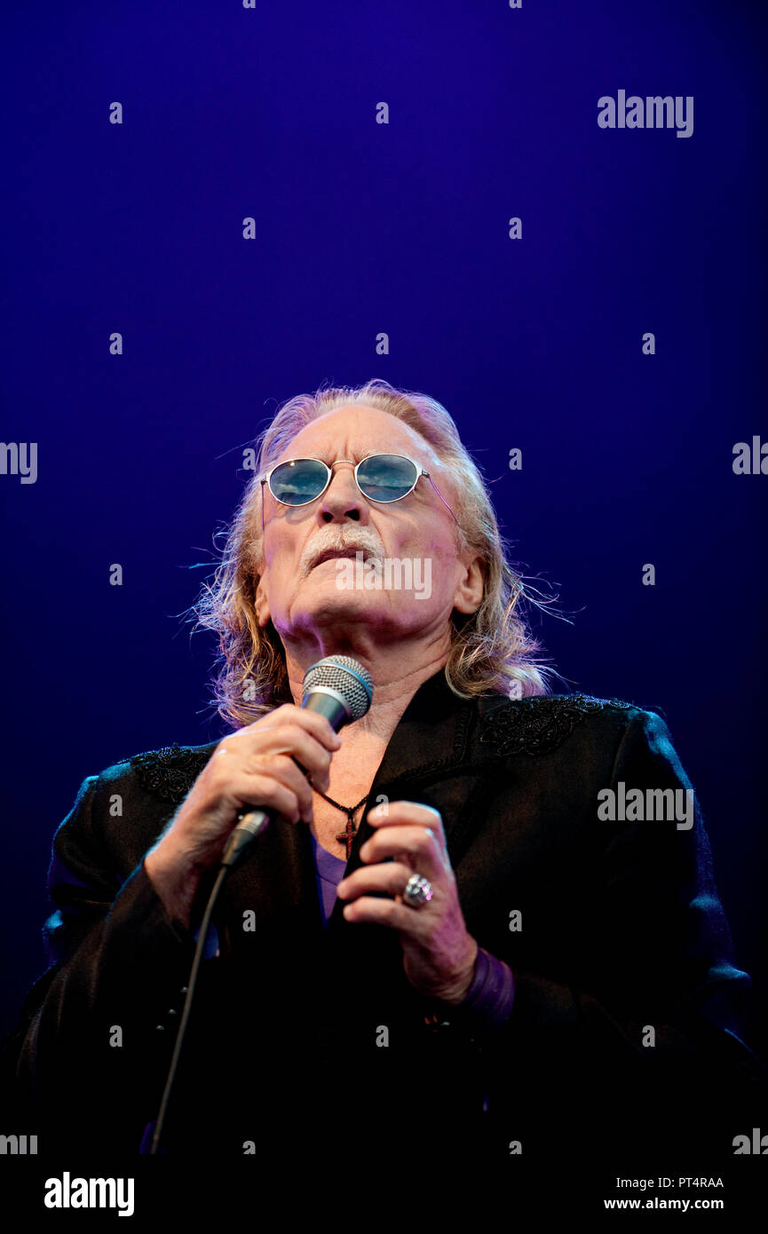 French singer Christophe in concert at the Francofolies festival in Spa ...