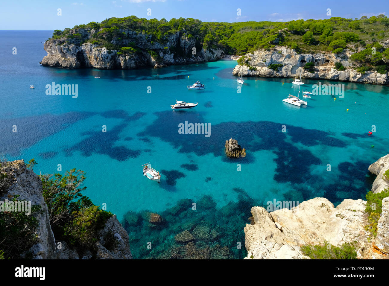 Menorca cliffs cliff sea trees hi-res stock photography and images - Alamy