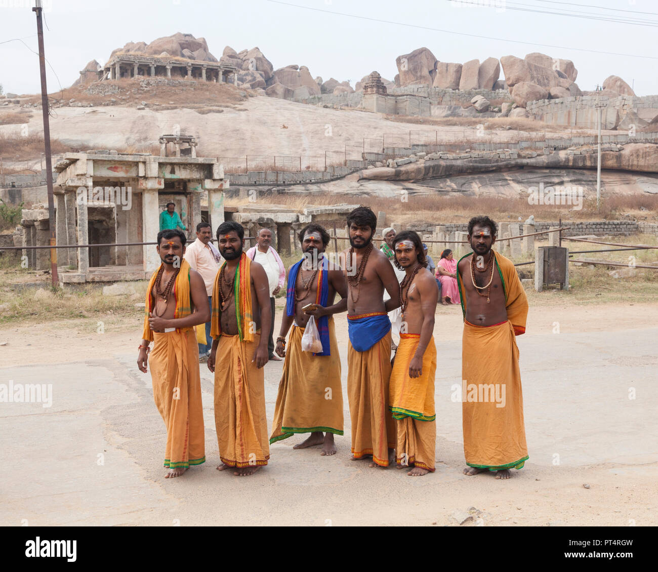 male pilgrims visiting Hampi, Karnataka, India Stock Photo - Alamy