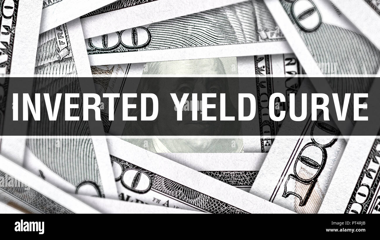 Inverted Yield Curve Closeup Concept. American Dollars Cash Money,3D ...