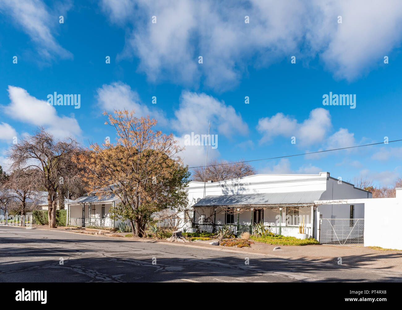 LOXTON, SOUTH AFRICA, AUGUST 7, 2018: A street scene, with historic ...