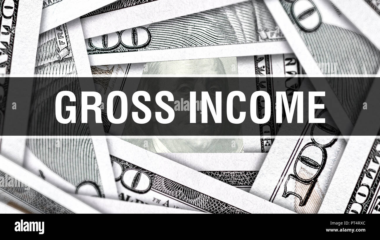 Gross Income Closeup Concept. American Dollars Cash Money,3D rendering ...