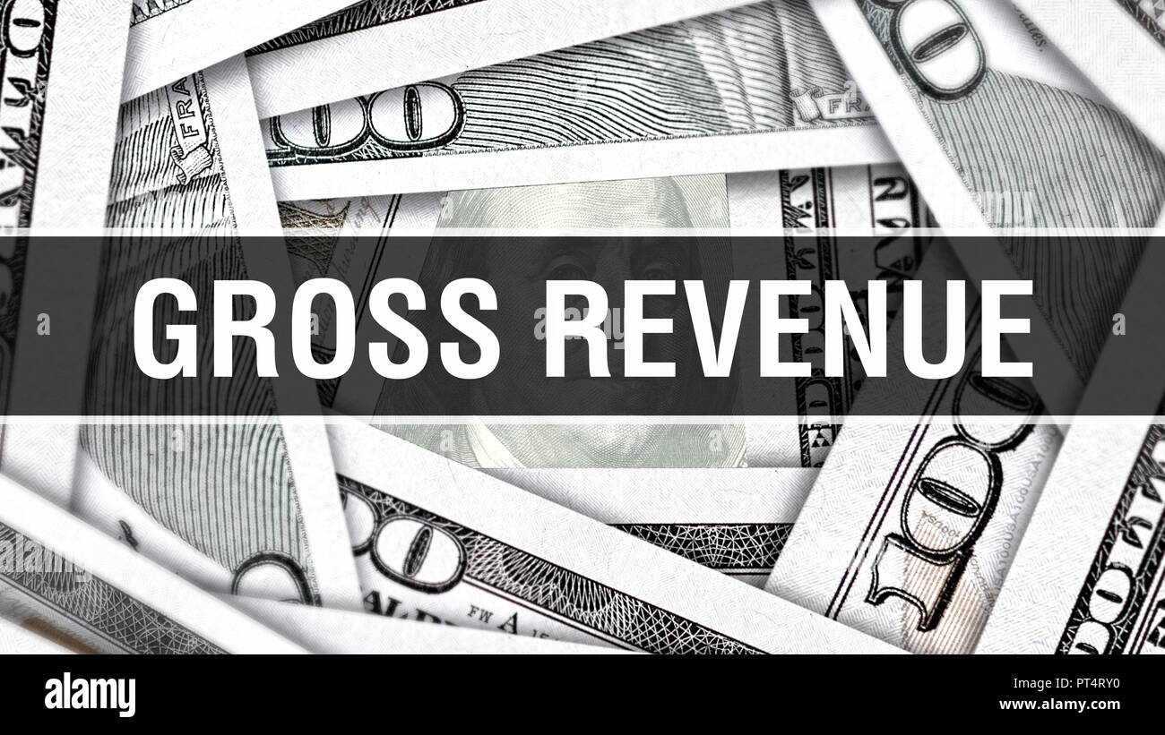 Gross Revenue Closeup Concept. American Dollars Cash Money,3D rendering ...