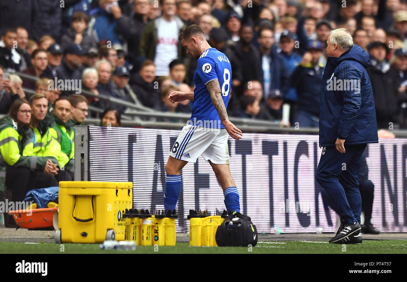 Cardiff City's Joe Ralls walks down the tunnel after being shown a red ...