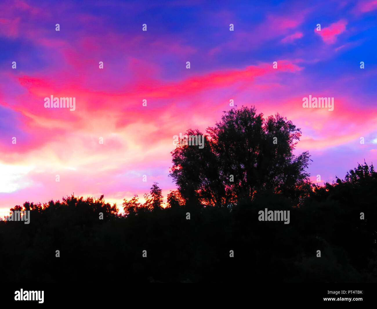 colourful sunrise in Cardiff UK Stock Photo - Alamy