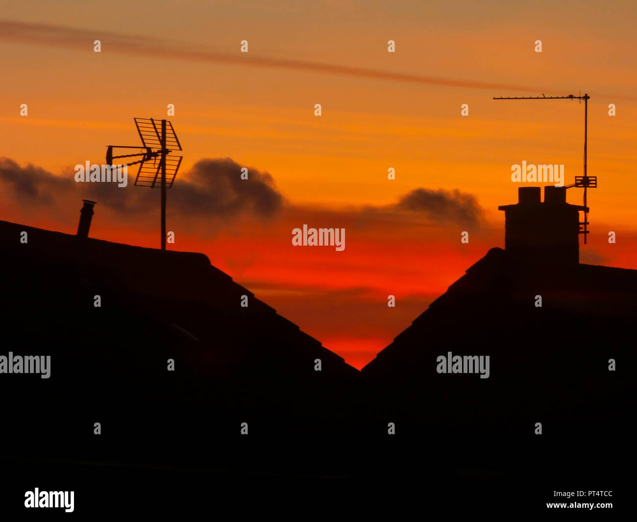 colourful sunrise in Cardiff UK Stock Photo - Alamy