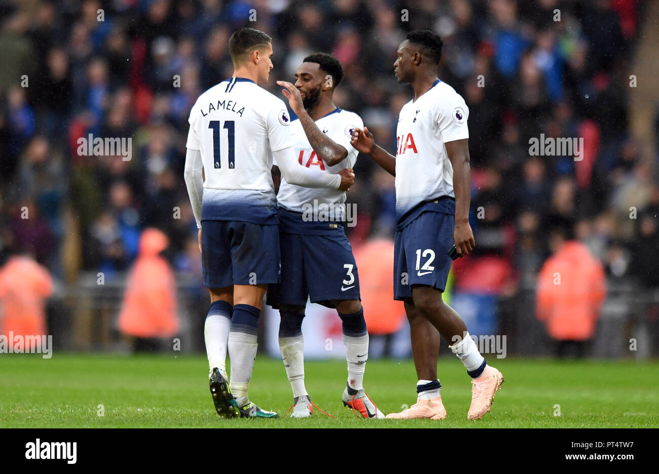 Tottenham Hotspur's (from left to right) Erik Lamela, Danny Rose and ...