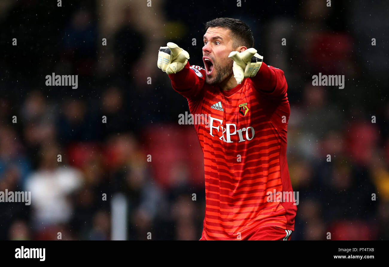 Watford goalkeeper Ben Foster during the Premier League match at ...