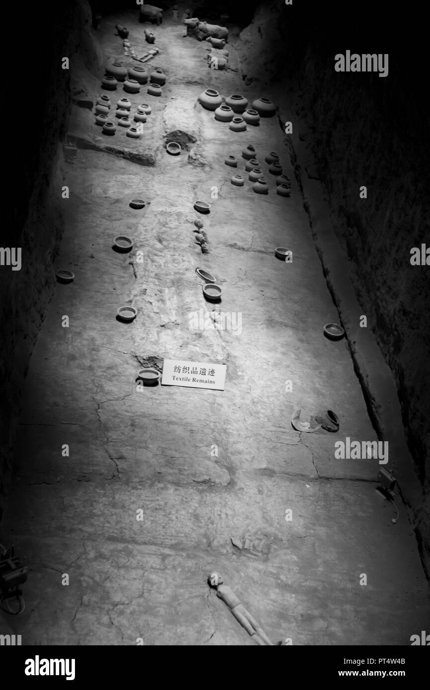 Remains of clay statues, Hanyangling Museum, Hanyang Mausoleum Scenic ...