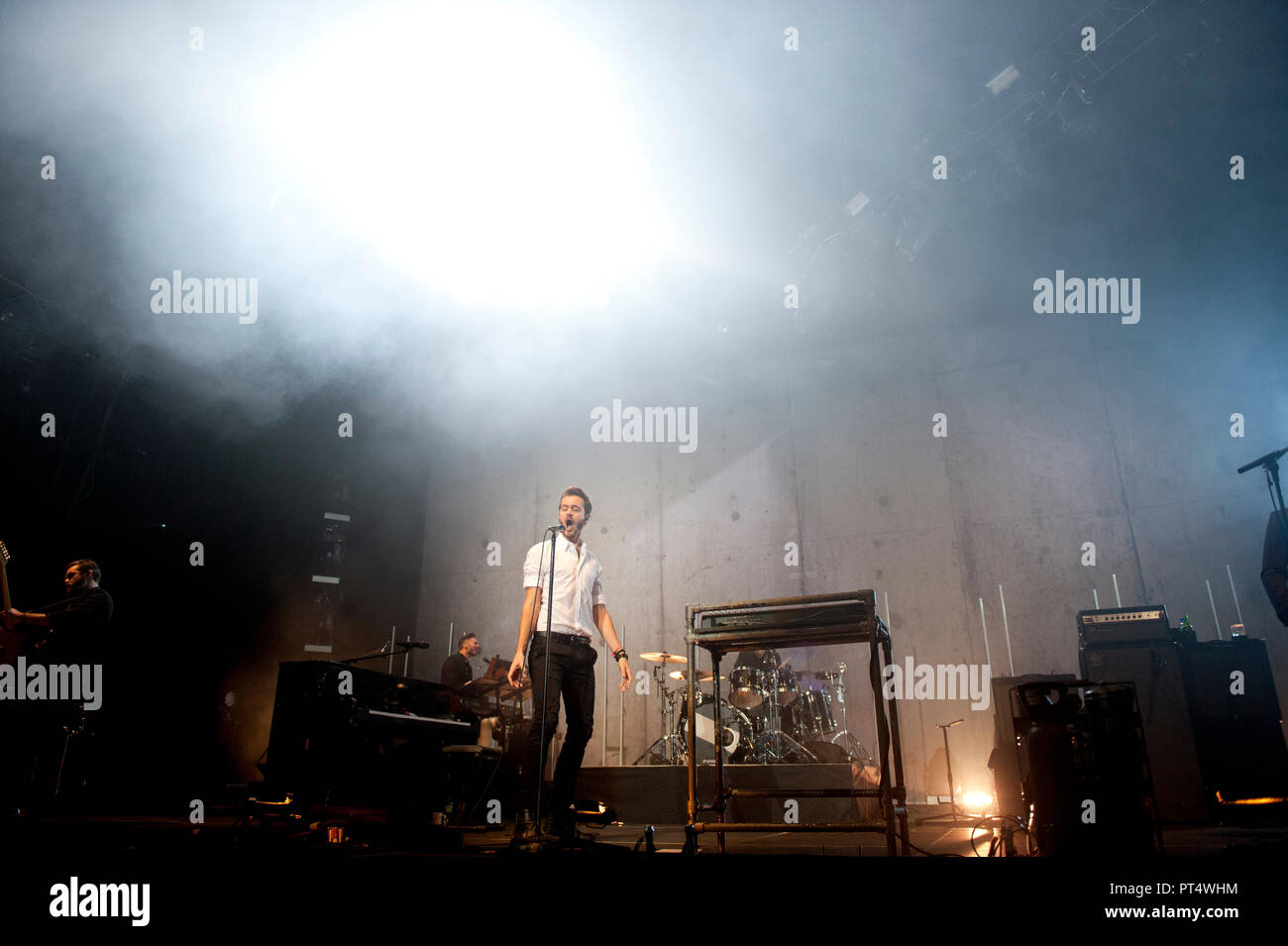 English rock band Editors performing in Forest National, Brussels ...