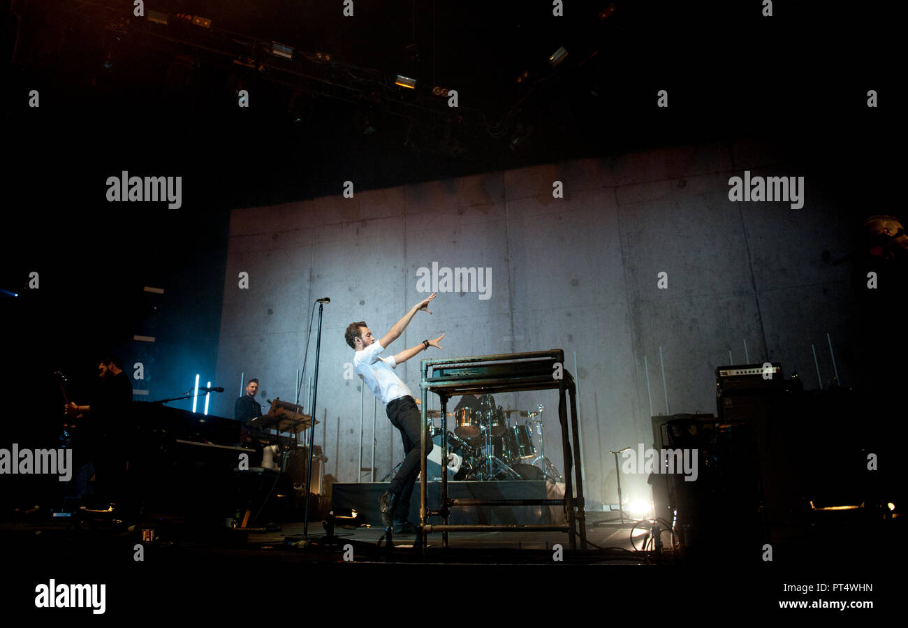 English rock band Editors performing in Forest National, Brussels ...
