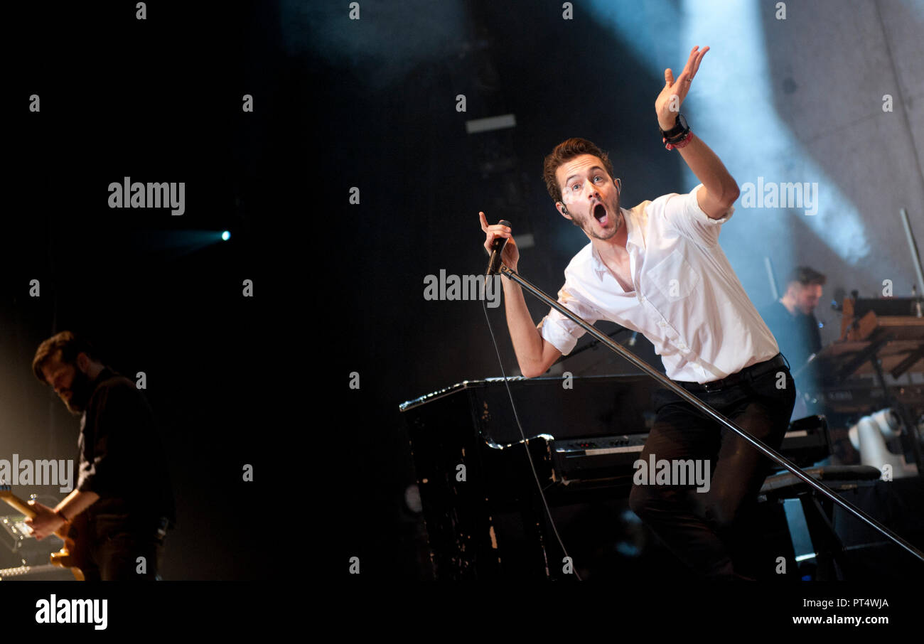 English rock band Editors performing in Forest National, Brussels ...