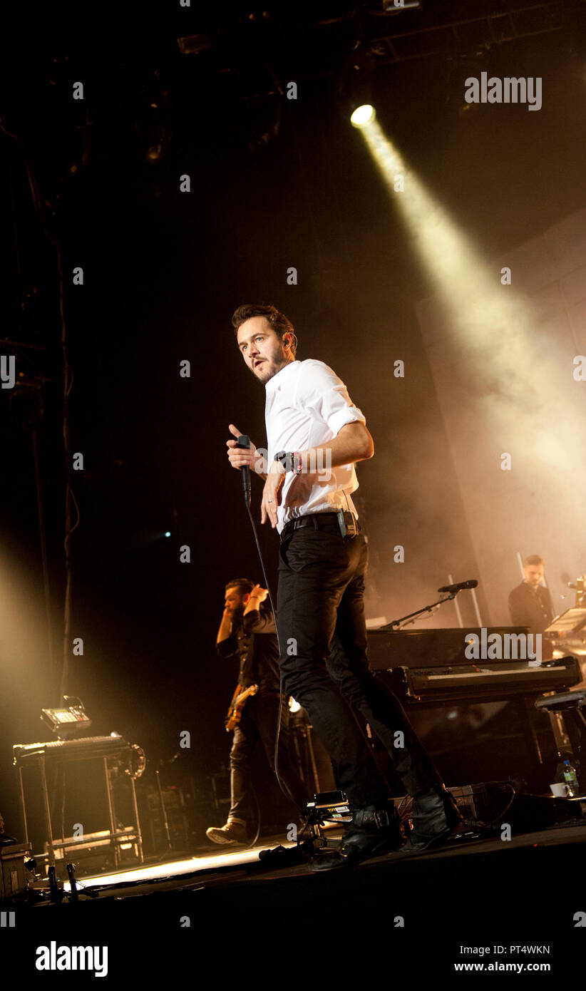 English rock band Editors performing in Forest National, Brussels ...
