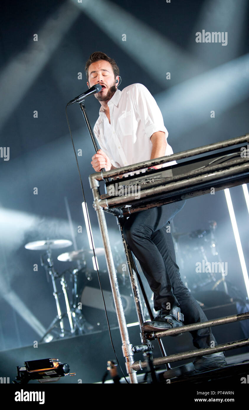 English rock band Editors performing in Forest National, Brussels ...