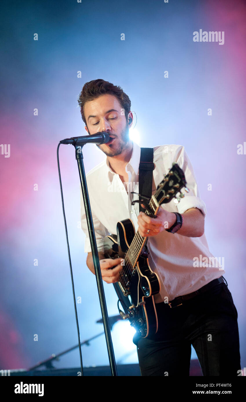English rock band Editors performing in Forest National, Brussels ...