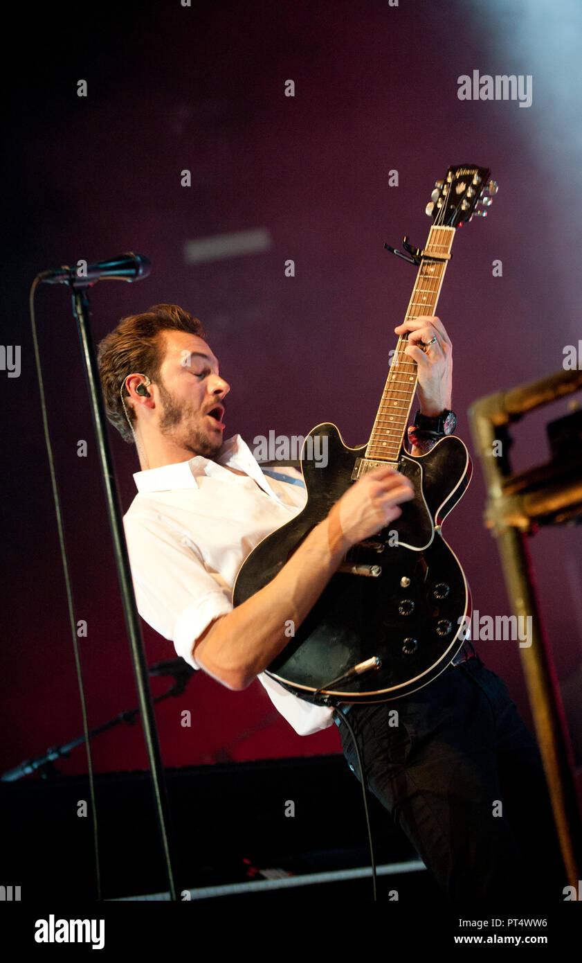 English rock band Editors performing in Forest National, Brussels ...