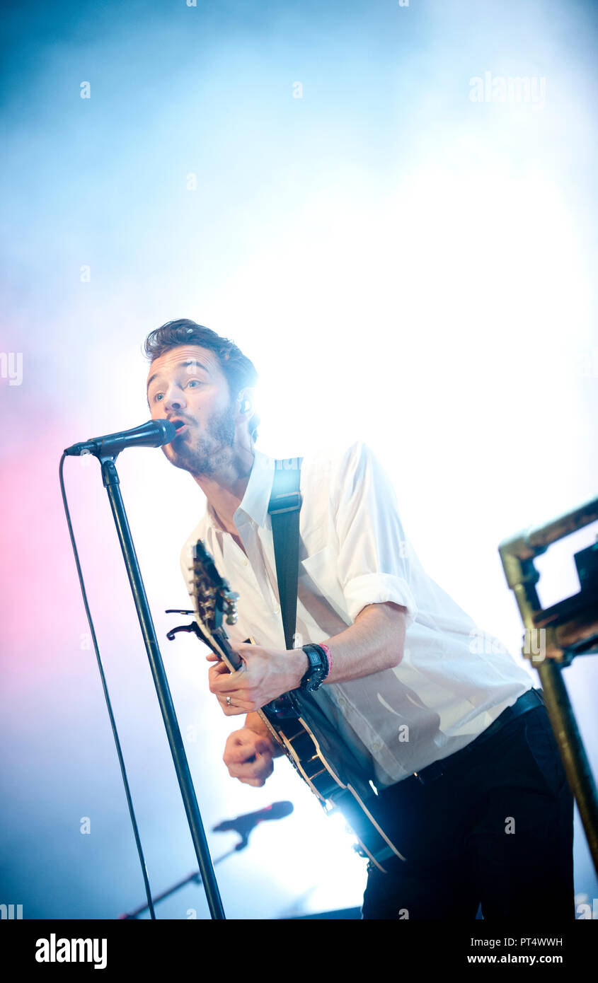 English rock band Editors performing in Forest National, Brussels ...