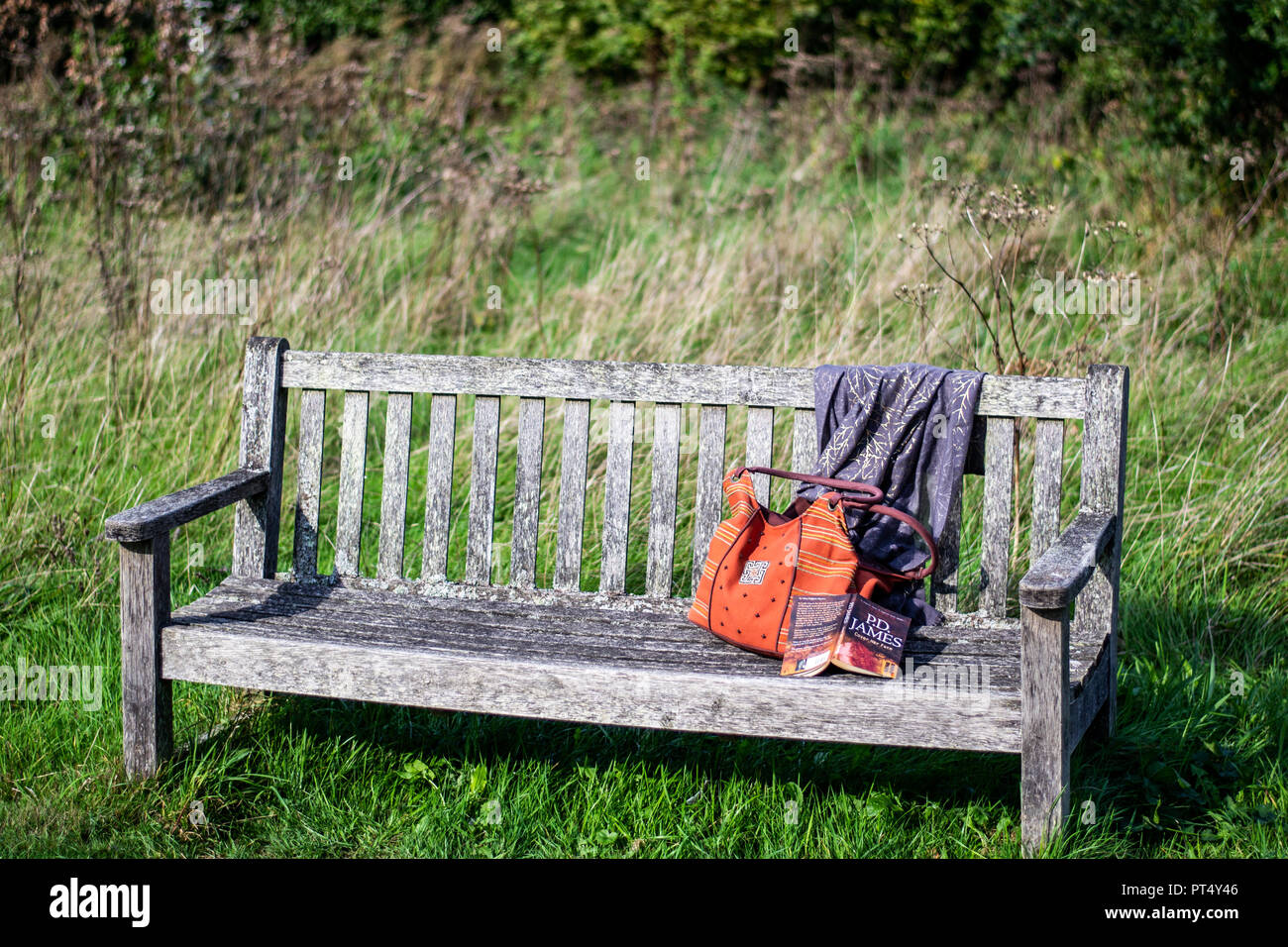 Book on the bench hi-res stock photography and images - Alamy