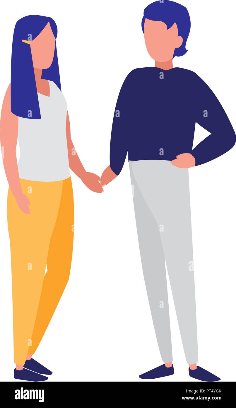 avatar couple icon over white background, vector illustration Stock ...