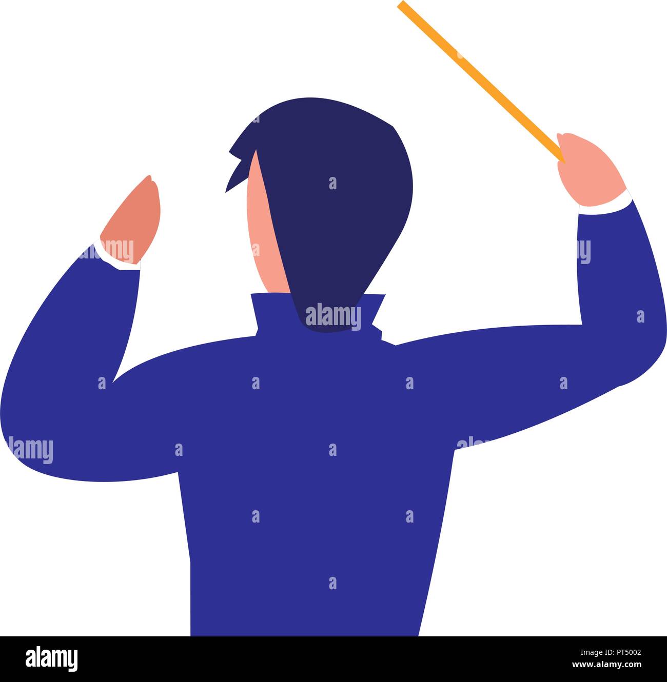 orchestra director with stick over white background, vector ...