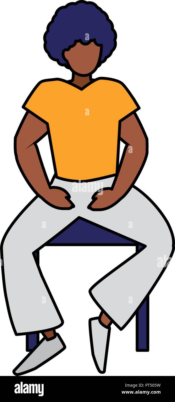 avatar man sitting icon over background, colorful design. vector ...